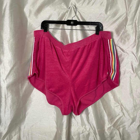 Pro Player | Shorts | Pink Rainbow Side Striped Terrycloth Retro ...